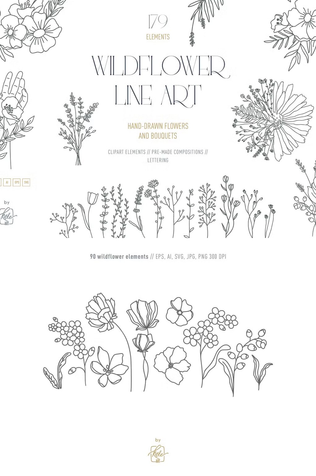 WILDFLOWER LINE ART - Hecavi - Illustrations Inspiration Website