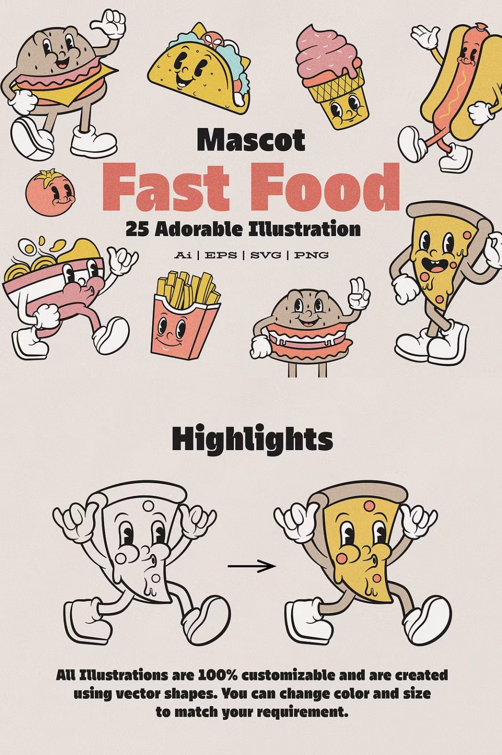 Mascot Fast Food - 25 Illustration - Hecavi - Illustrations Inspiration ...