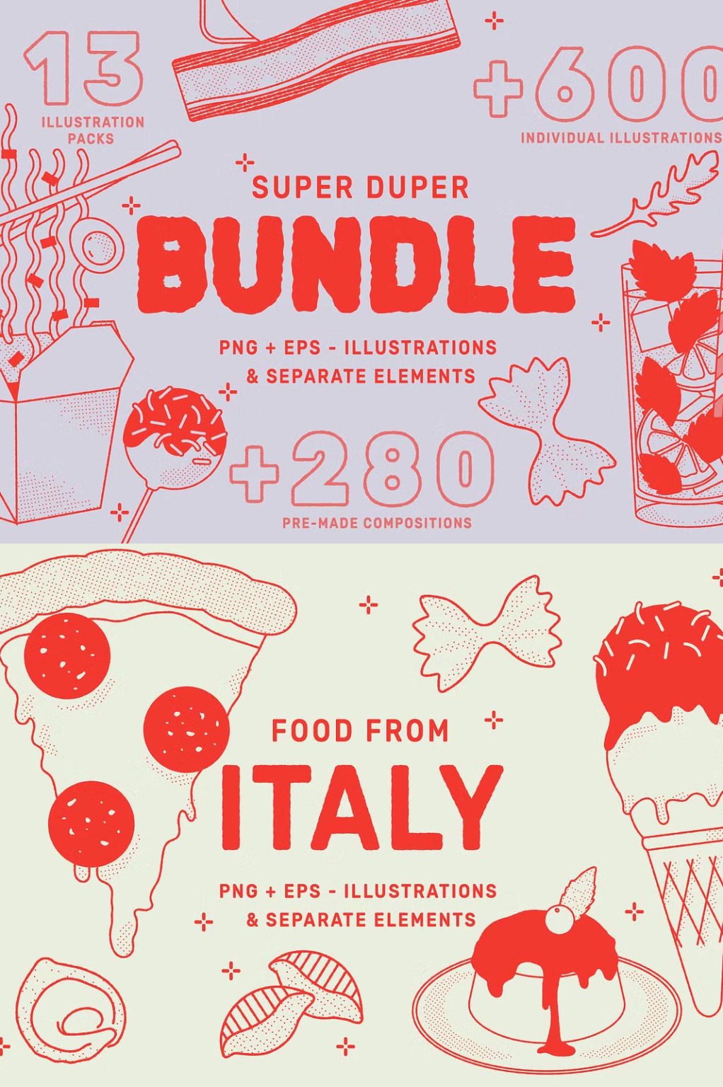BUNDLE - FOOD VECTOR ILLUSTRATIONS - Hecavi - Illustrations Inspiration ...