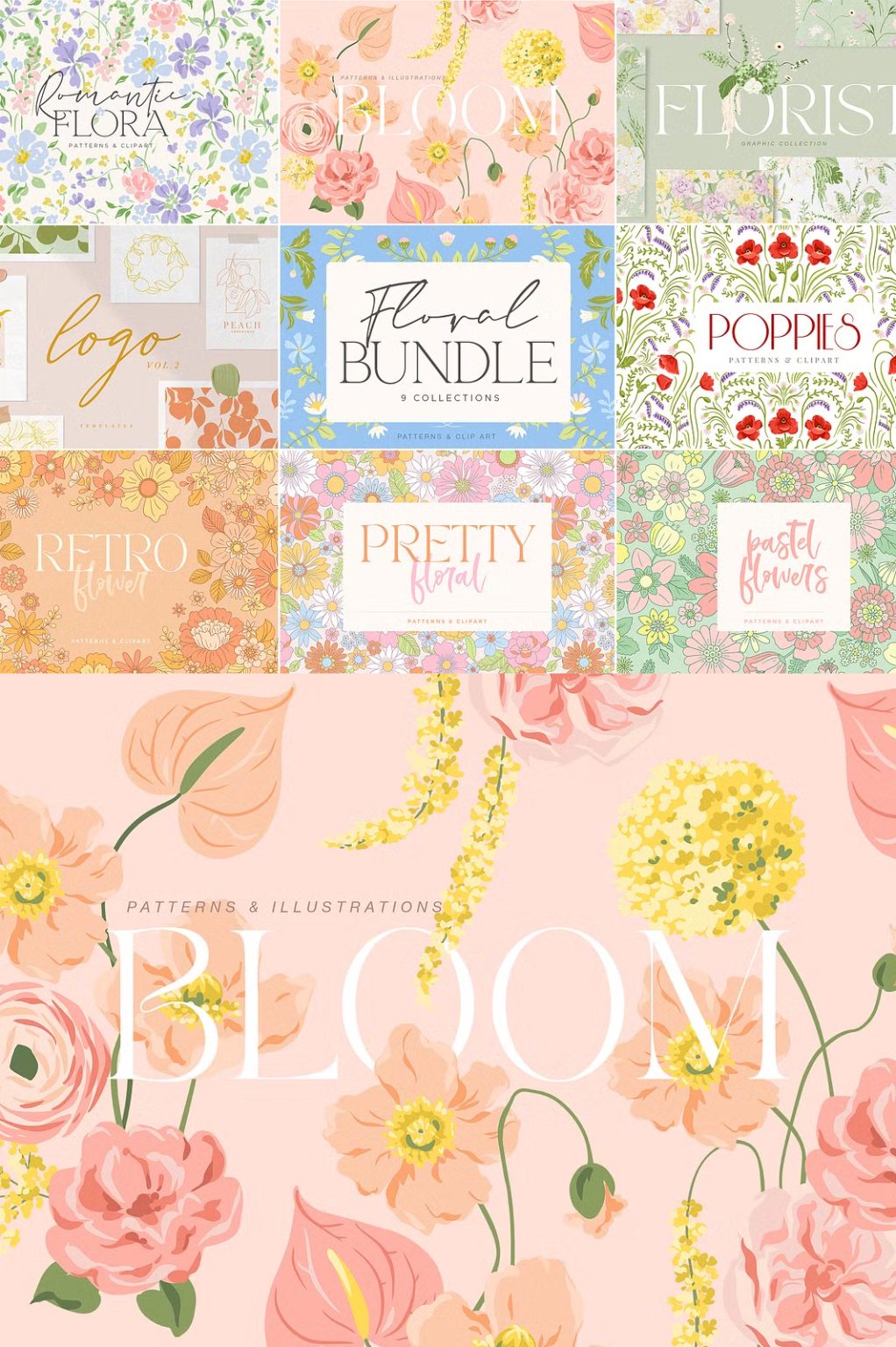 Floral BUNDLE - 9 Collections - Hecavi - Illustrations Inspiration Website