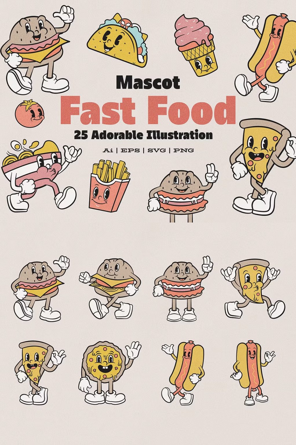 Mascot Fast Food - 25 Illustration - Hecavi - Illustrations Inspiration ...