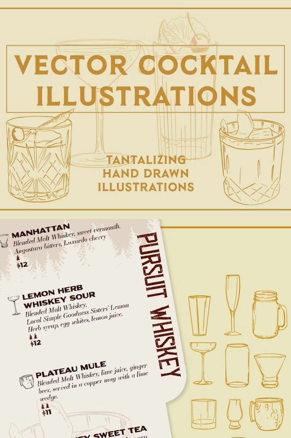 Vector Cocktail Illustrations - Hecavi - Illustrations Inspiration Website