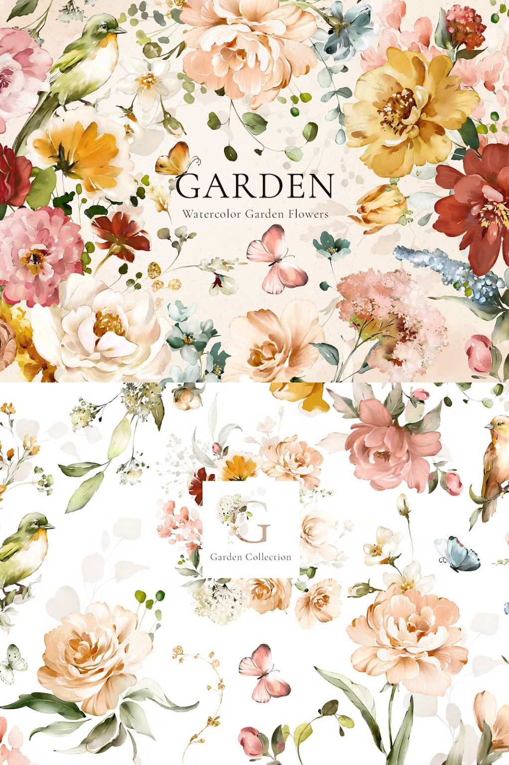 Watercolor Garden Flowers - Hecavi - Illustrations Inspiration Website