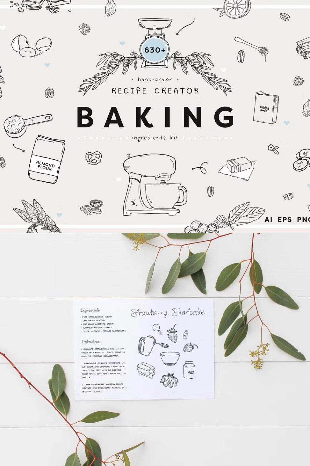 Baking Ingredients Recipe Creator - Hecavi - Illustrations Inspiration ...