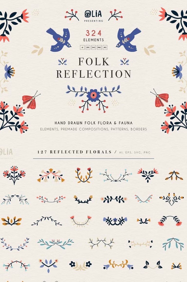 Folk Reflection | Flora and Fauna - Hecavi - Illustrations Inspiration ...