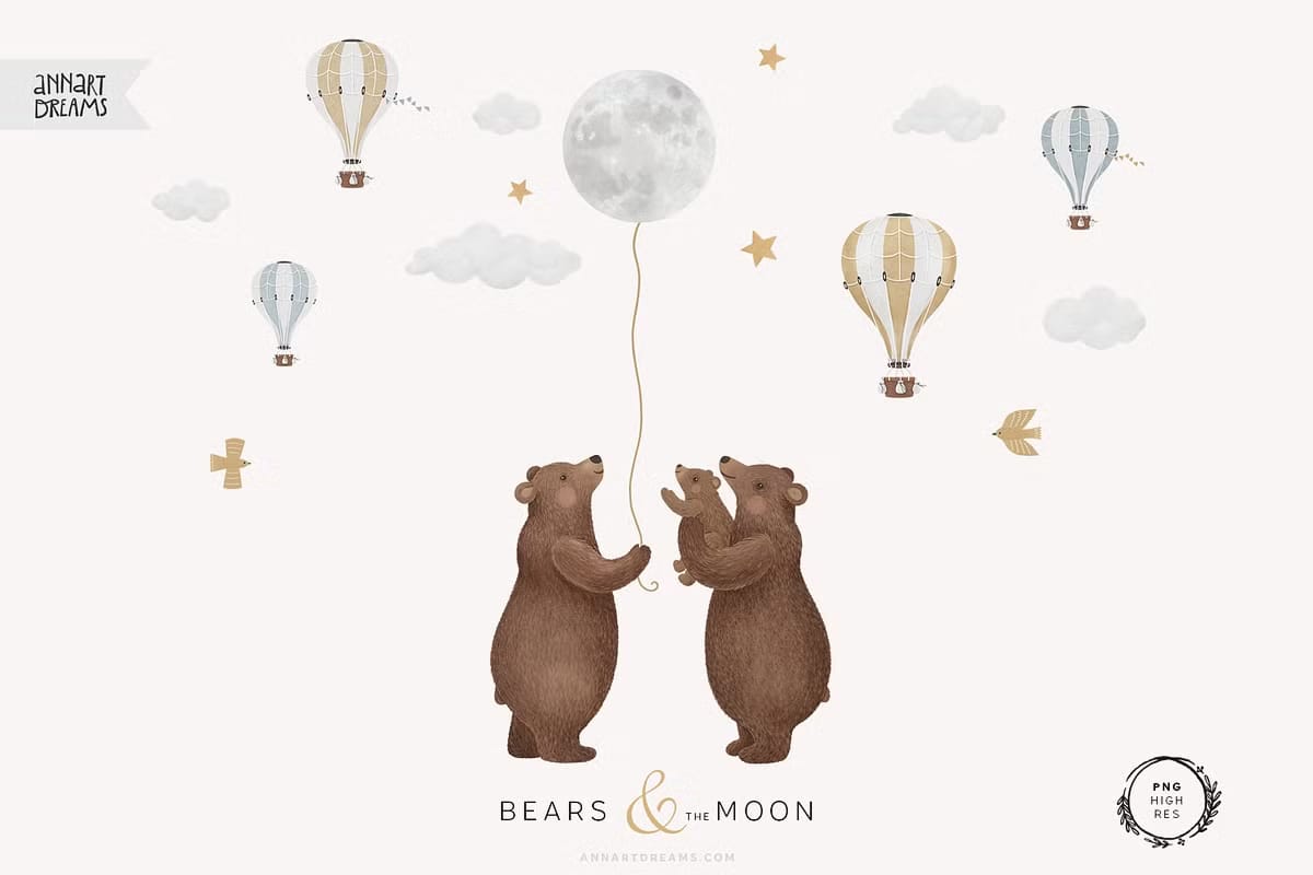 BEARS & THE MOON - Hecavi - Illustrations Inspiration Website
