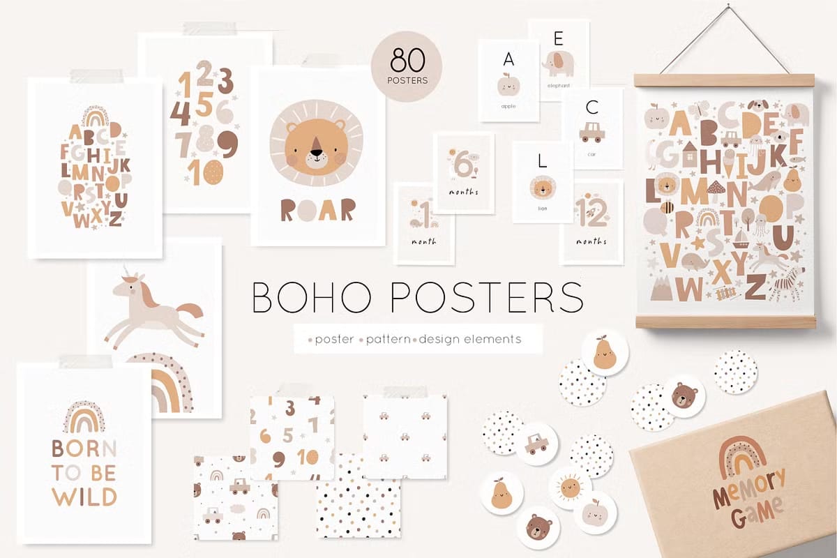 Boho Posters - Cute Collection - Hecavi - Illustrations Inspiration Website