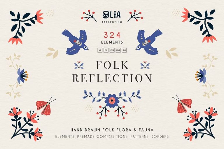 Folk Reflection | Flora and Fauna - Hecavi - Illustrations Inspiration ...