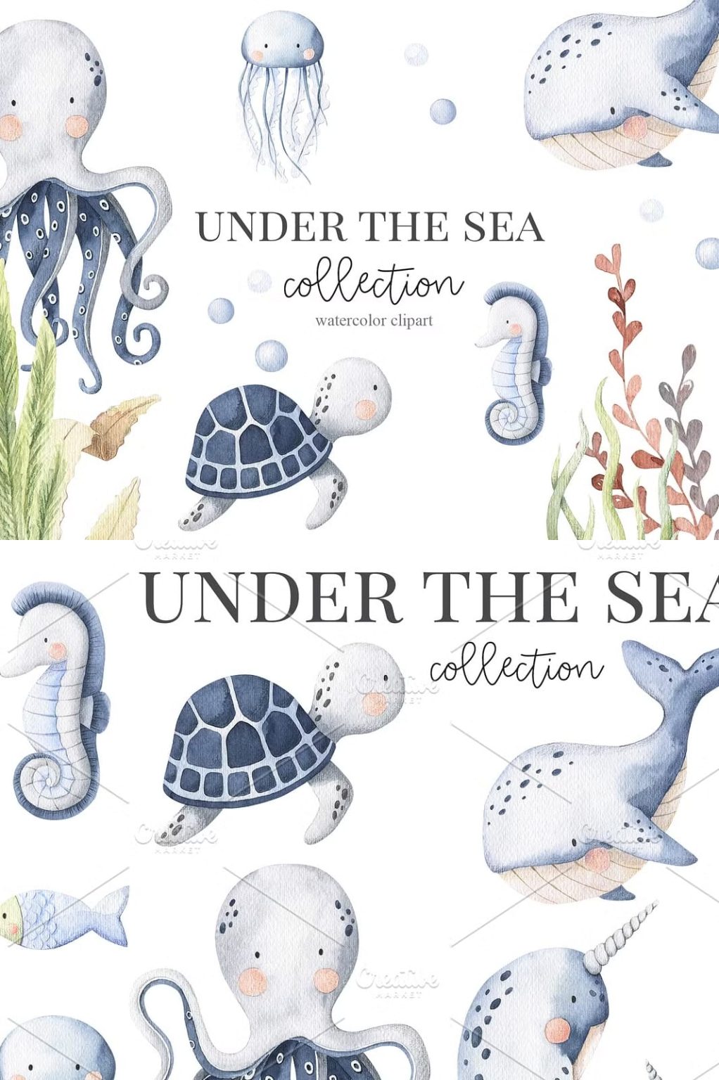 Under The Sea - Watercolor Set - Hecavi - Illustrations Inspiration Website