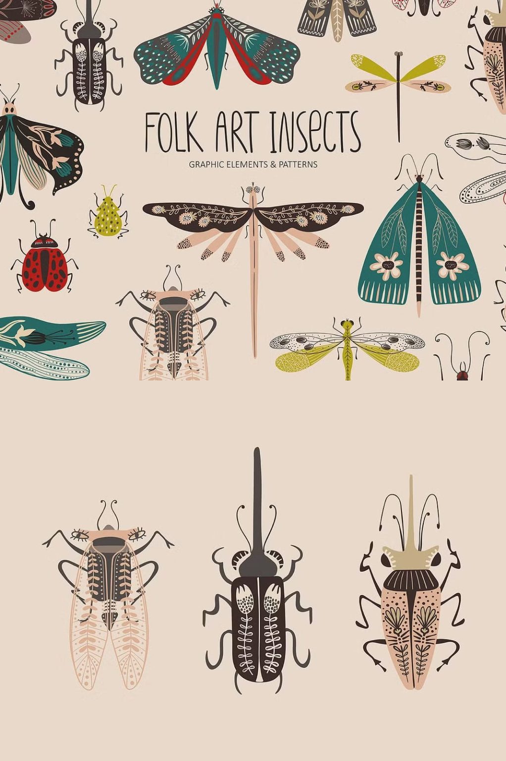 Folk Art Insects. - Hecavi - Illustrations Inspiration Website