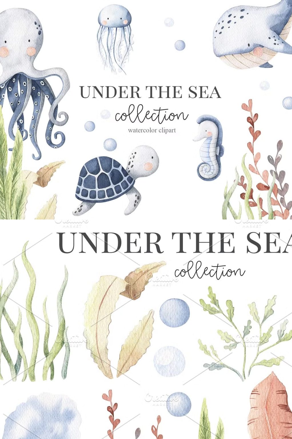 Under The Sea - Watercolor Set - Hecavi - Illustrations Inspiration Website