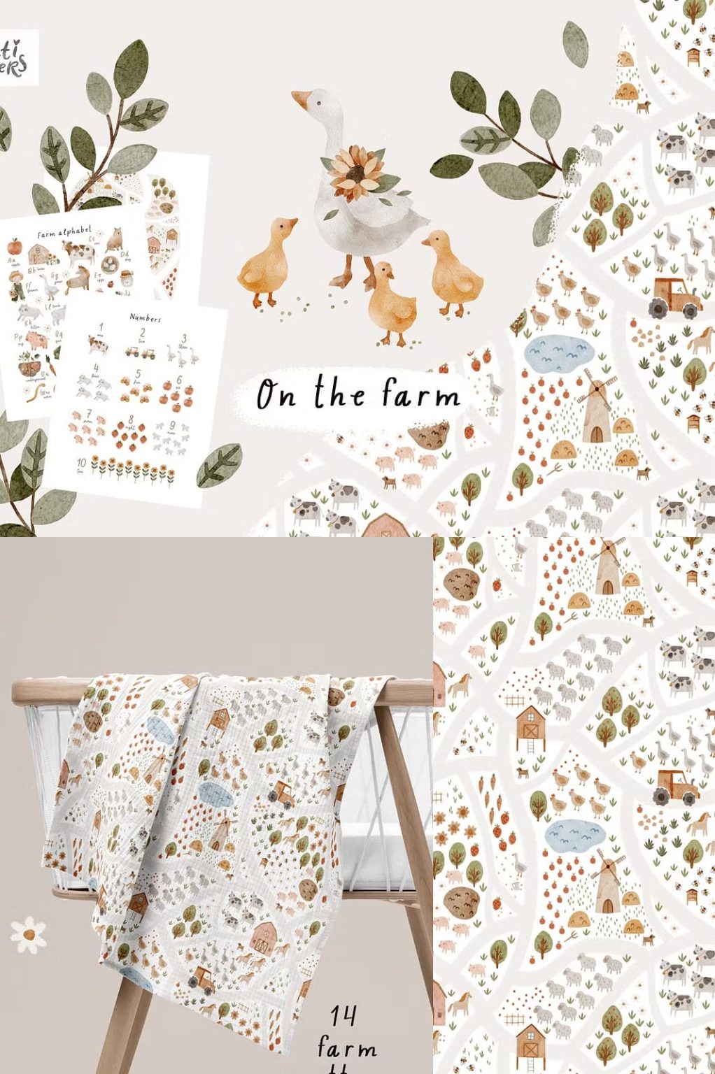 On The Farm. Patterns and Graphics - Hecavi - Illustrations Inspiration ...