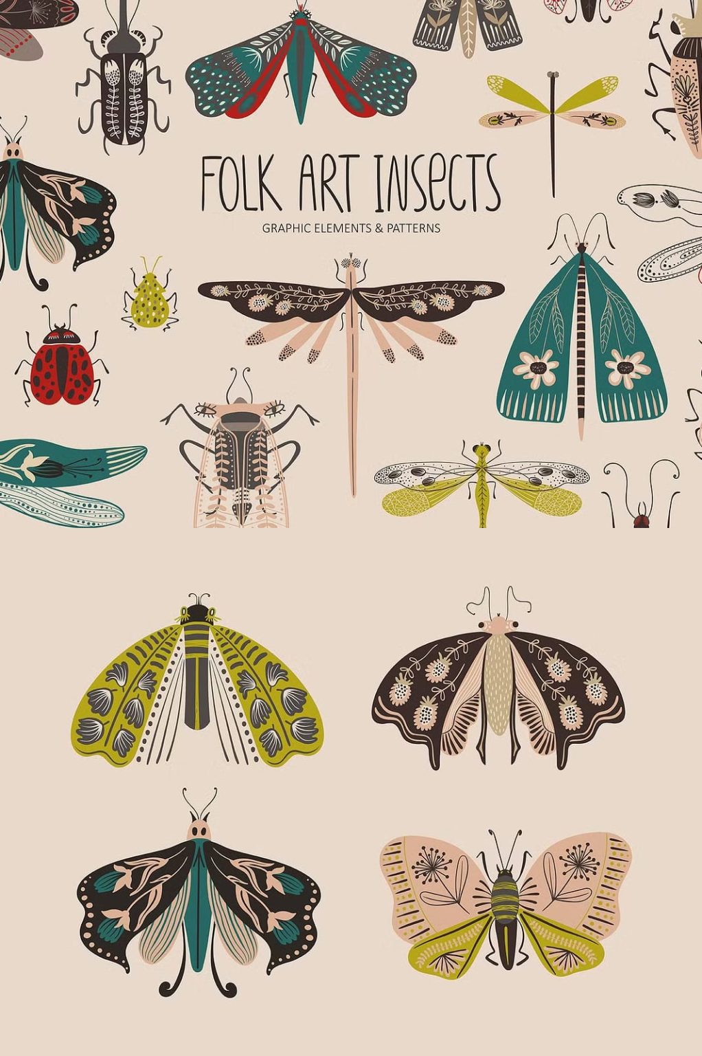 Folk Art Insects. - Hecavi - Illustrations Inspiration Website