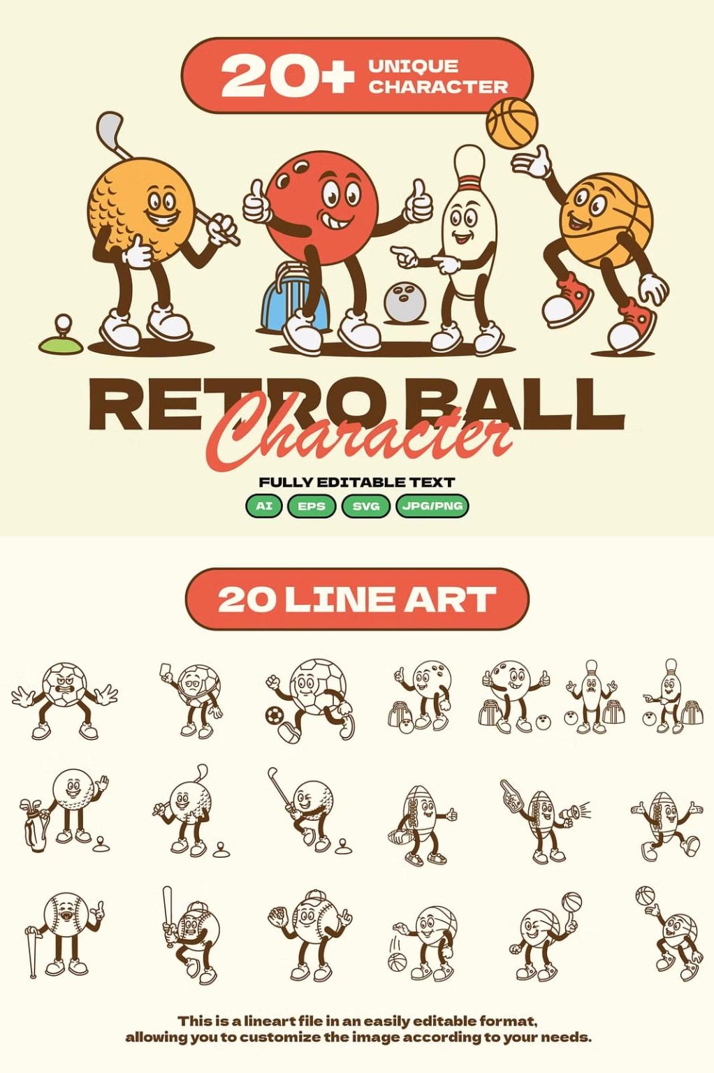 Retro Ball Character - Hecavi - Illustrations Inspiration Website