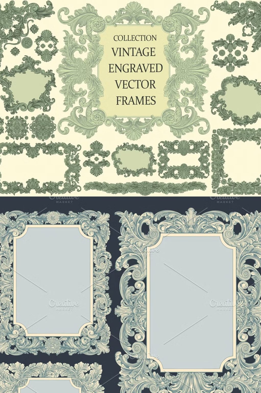 Collection Vintage Engraved Frames. - Hecavi - Illustrations ...