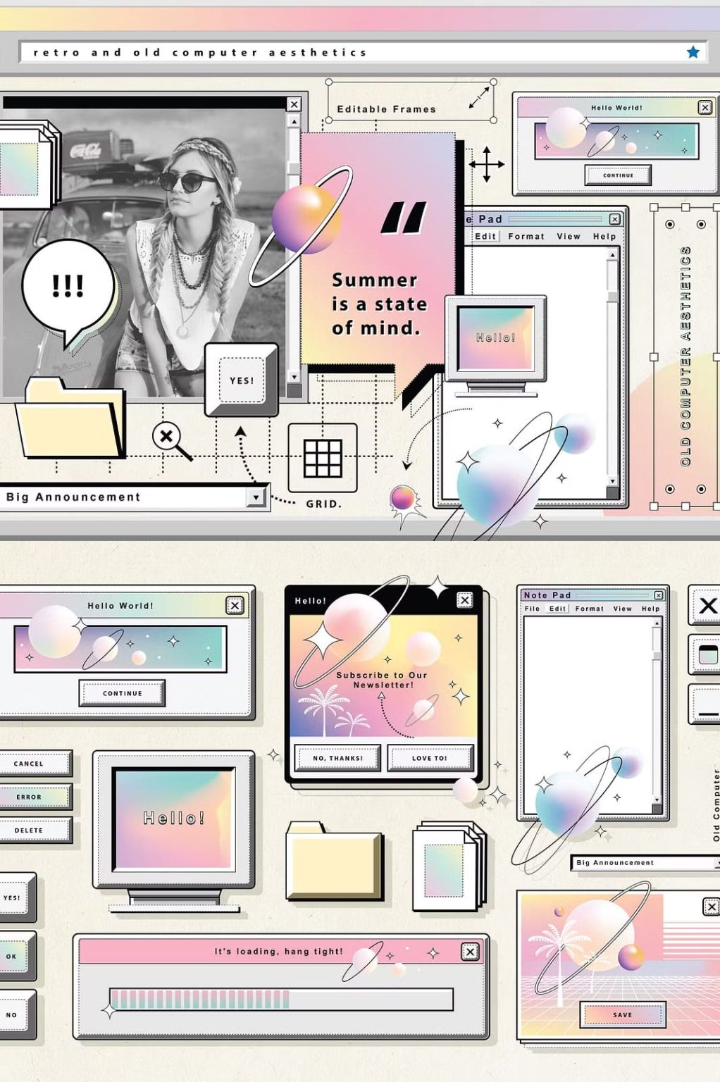 Retro & Old Computer Aesthetics - Hecavi - Illustrations Inspiration ...