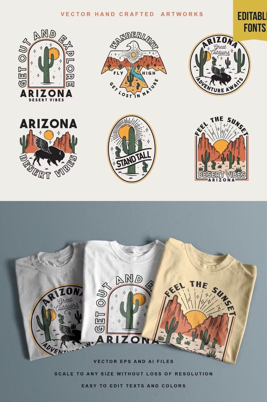 Vector Desert Badges - Hecavi - Illustrations Inspiration Website