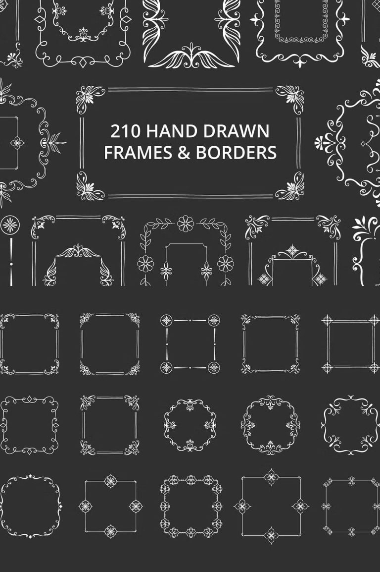 210 Hand Drawn Frames & Borders - Hecavi - Illustrations Inspiration ...