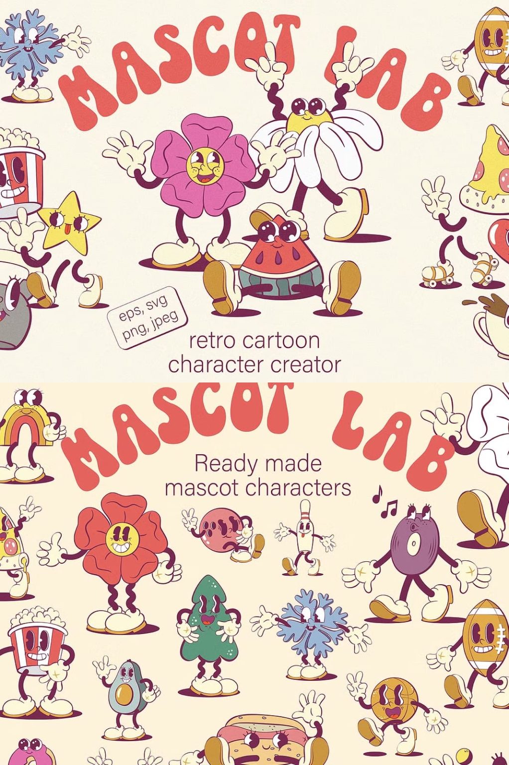 Retro Mascot Creation Kit - Hecavi - Illustrations Inspiration Website