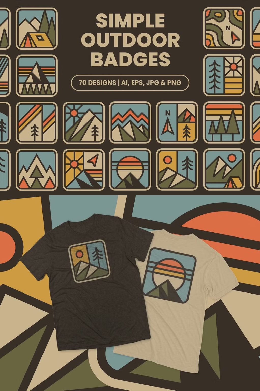 Simple Outdoor Badges - Hecavi - Illustrations Inspiration Website