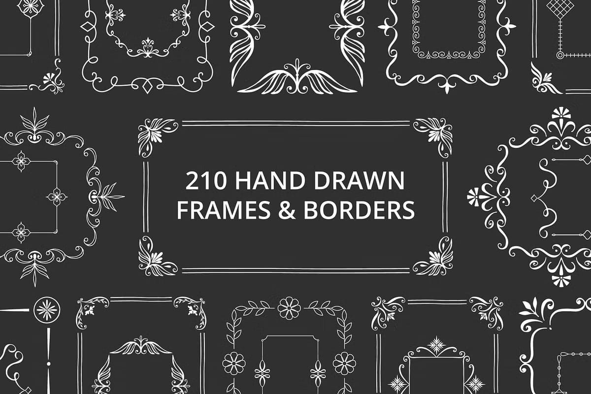 210 Hand Drawn Frames & Borders - Hecavi - Illustrations Inspiration ...