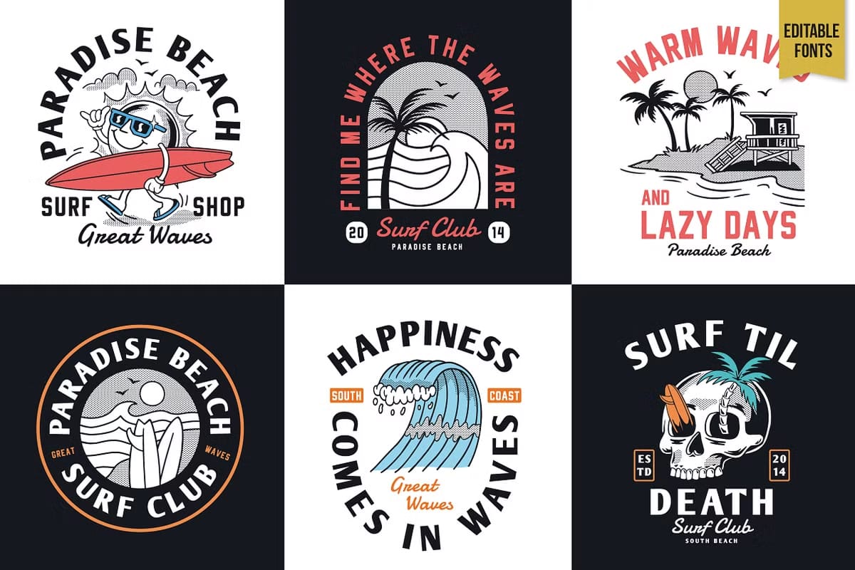 Summer Surfing Prints - Hecavi - Illustrations Inspiration Website