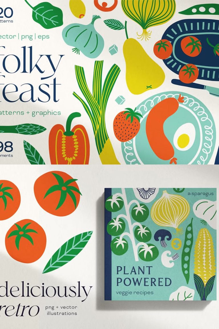Folky Feast Graphic Collection - Hecavi - Illustrations Inspiration Website