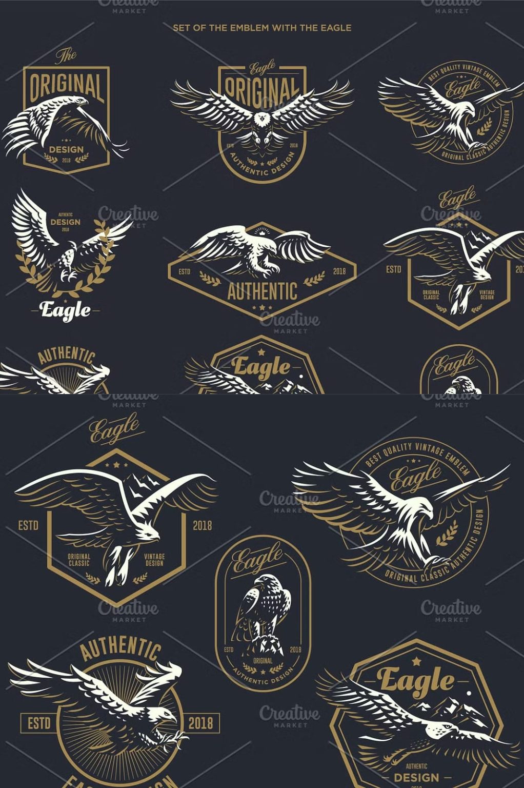 Set Of The Emblem With The Eagle. - Hecavi - Illustrations Inspiration ...