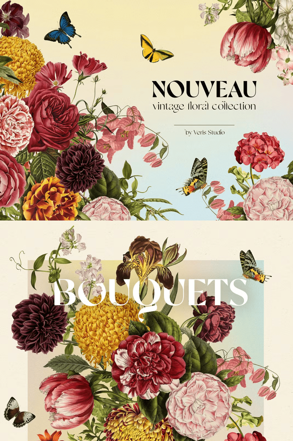 Vintage Floral Alphabet Flower Set - Hecavi - Illustrations Inspiration ...