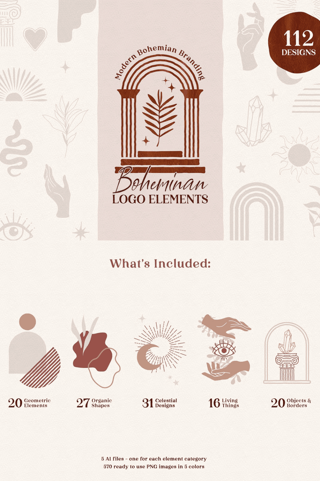 Bohemian Logo Elements - Mystic 2021 - Hecavi - Illustrations ...