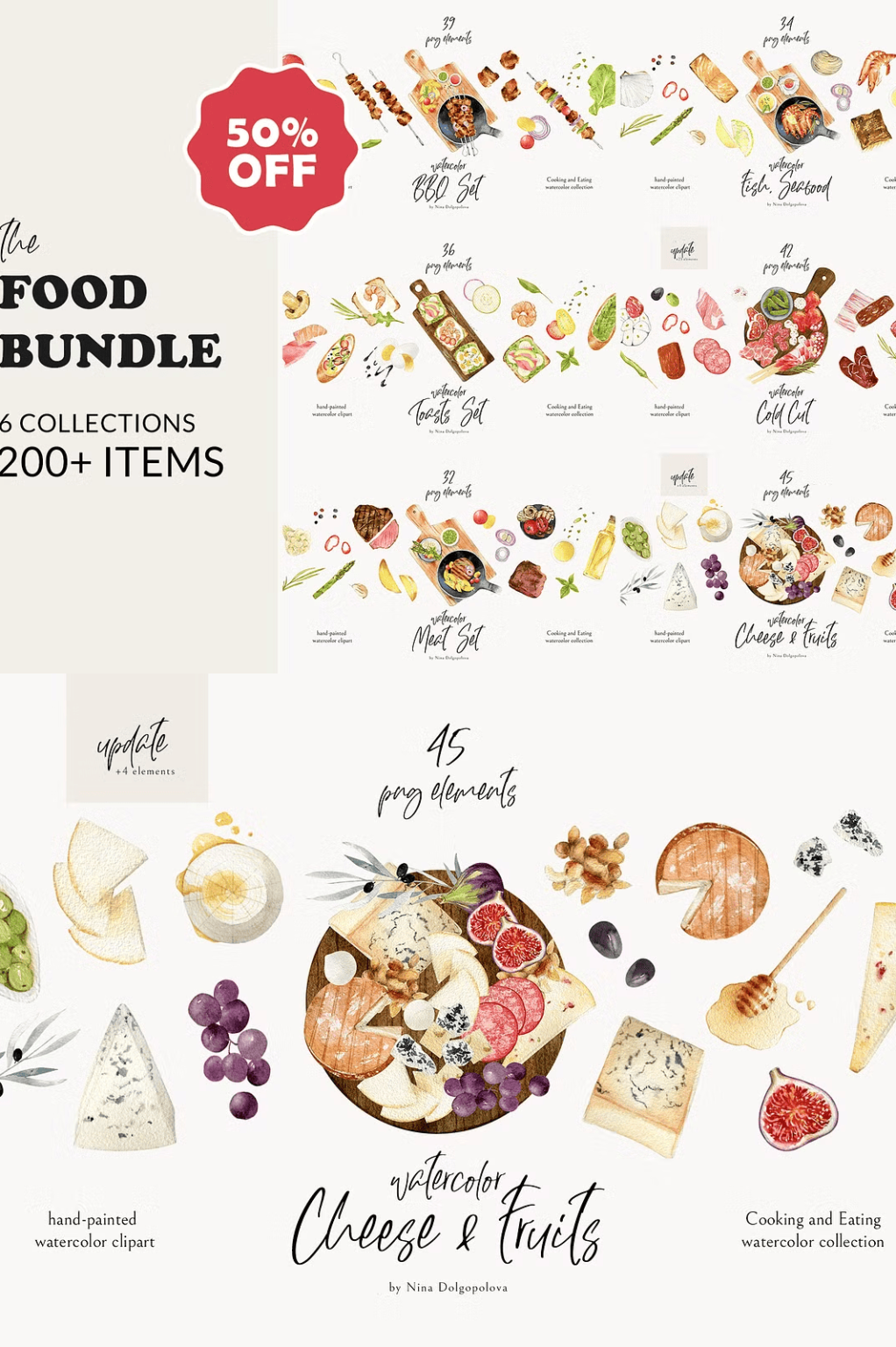 Watercolor Food BUNDLE - Hecavi - Illustrations Inspiration Website