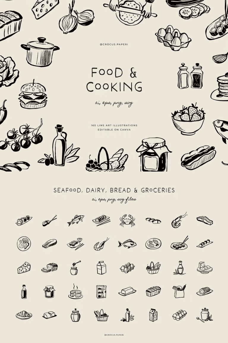 FOOD & COOKING Illustrations - Hecavi - Illustrations Inspiration Website