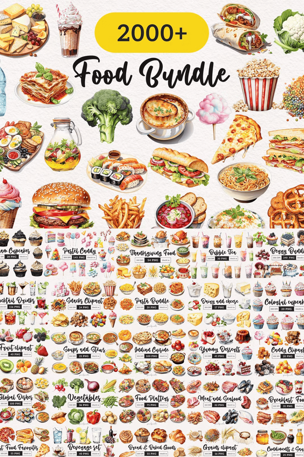 Food Clipart Mega Bundle - Hecavi - Illustrations Inspiration Website