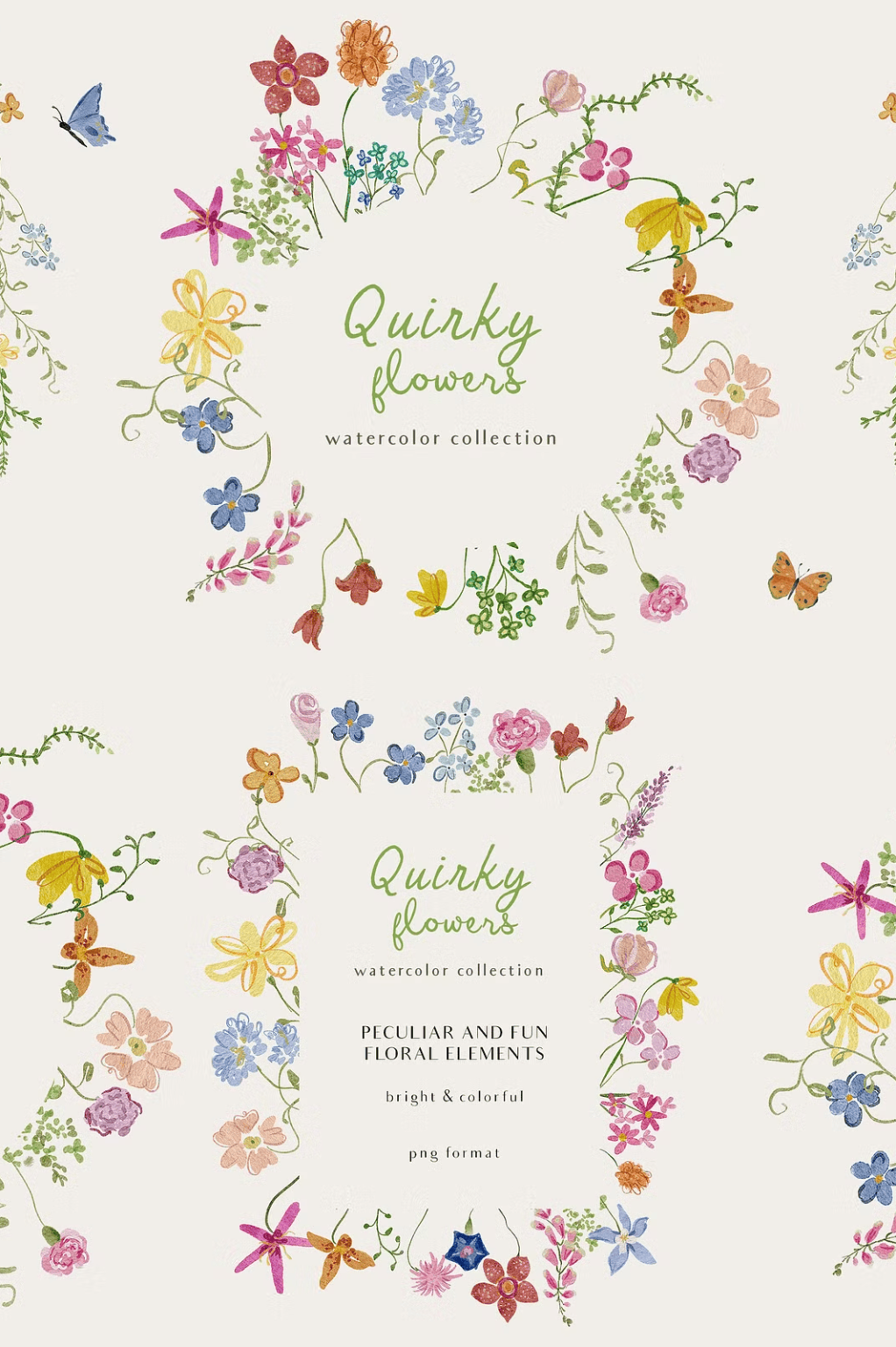 Hand-drawn Quirky Whimsy Flowers - Hecavi - Illustrations Inspiration ...