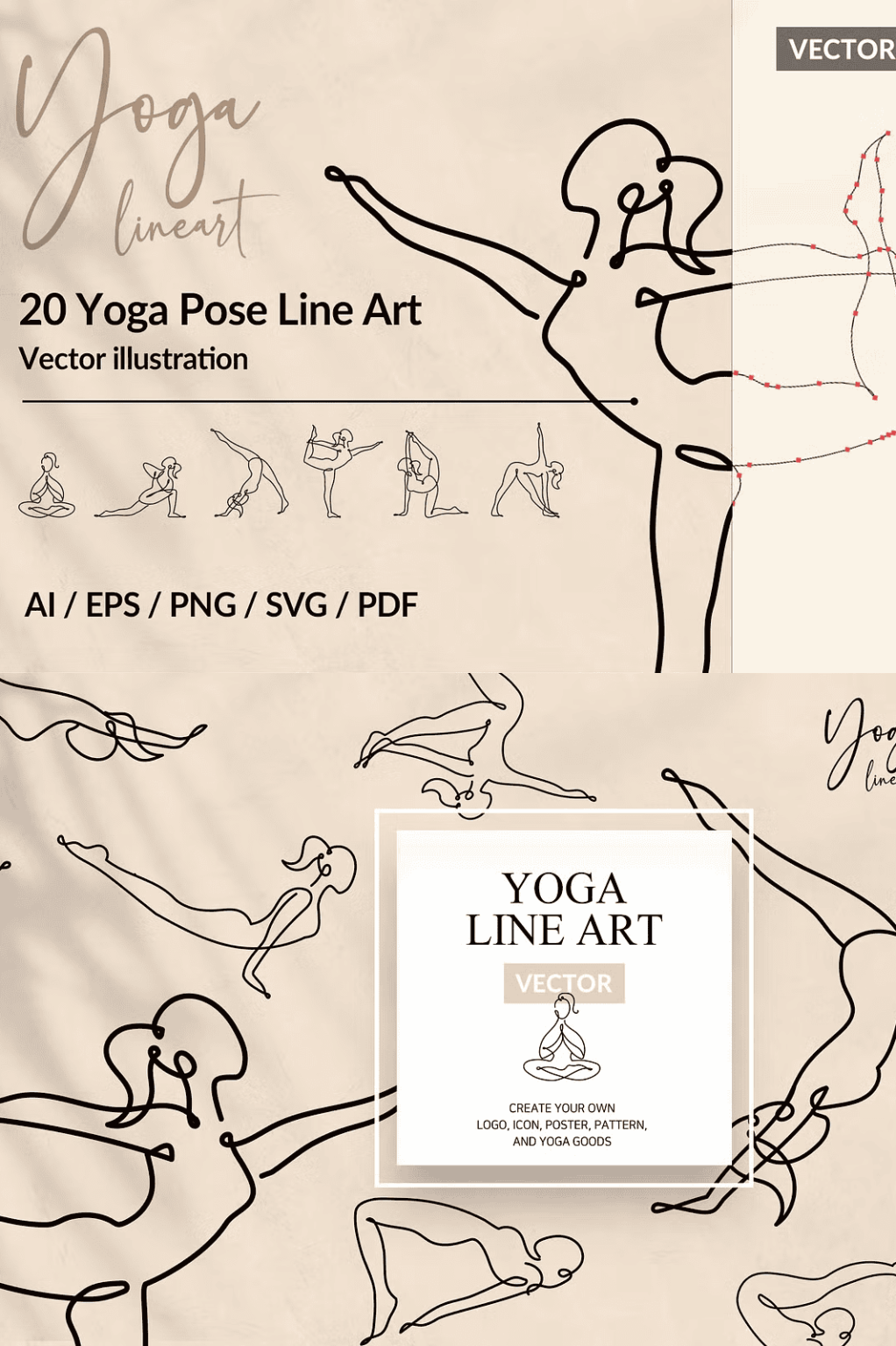 Yoga Pose Line Art - Hecavi - Illustrations Inspiration Website