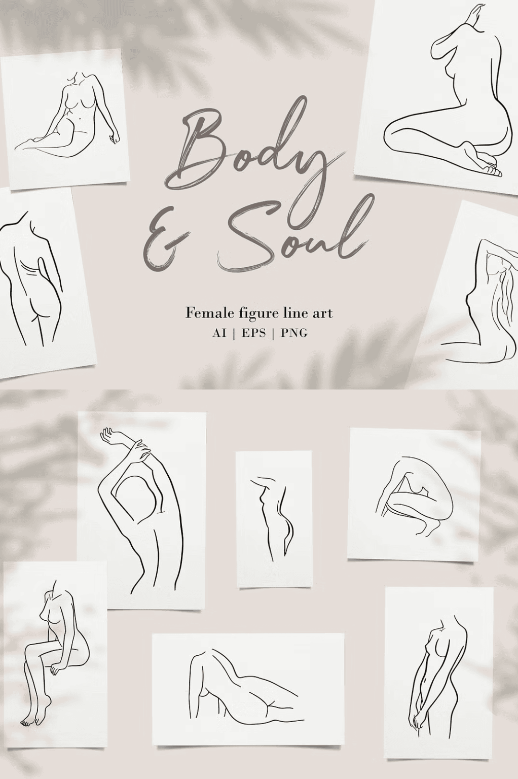Body & Soul. Female Figure Line Art - Hecavi - Illustrations ...