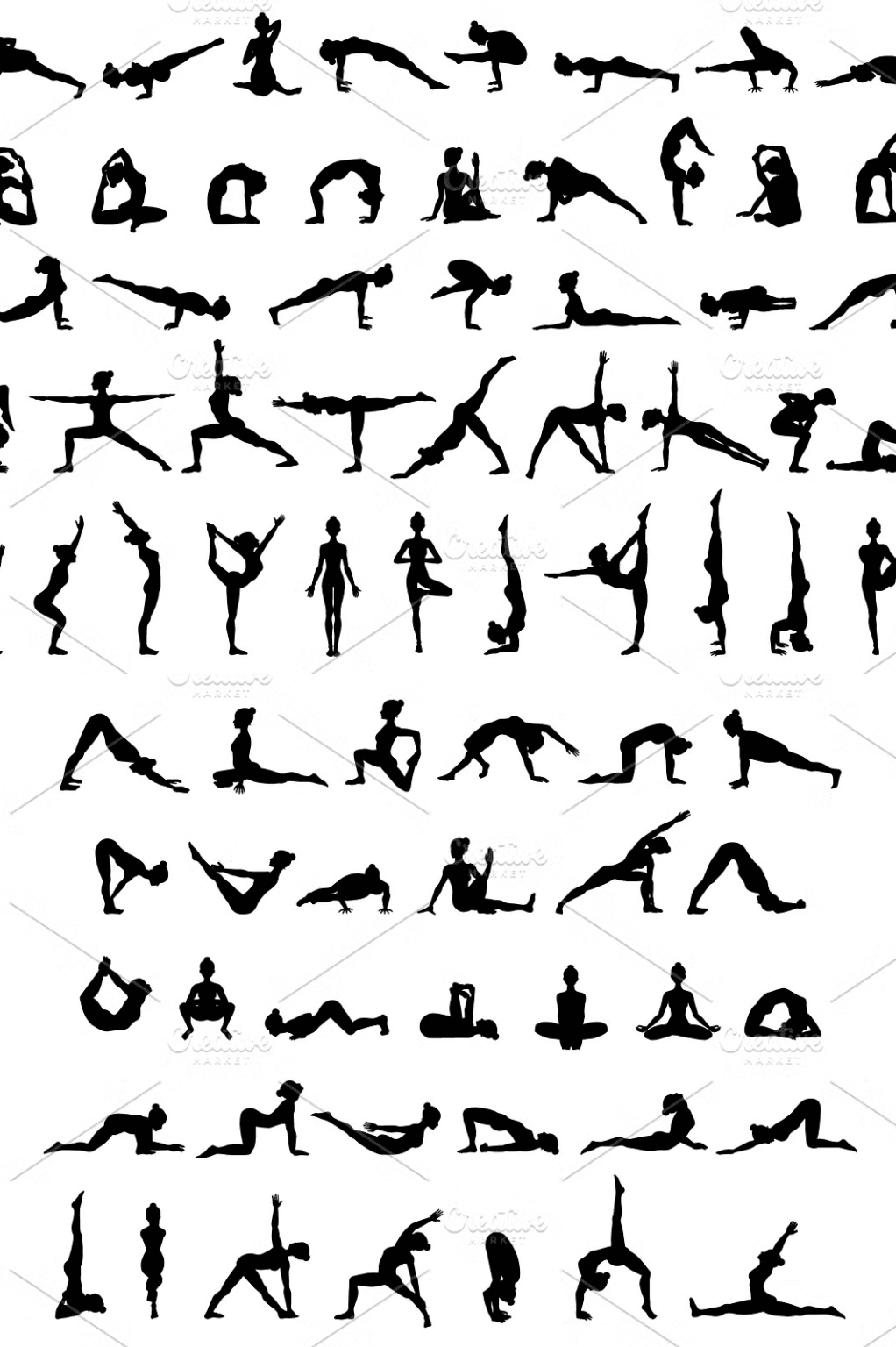 75 Yoga Poses. Big Collection - Hecavi - Illustrations Inspiration Website