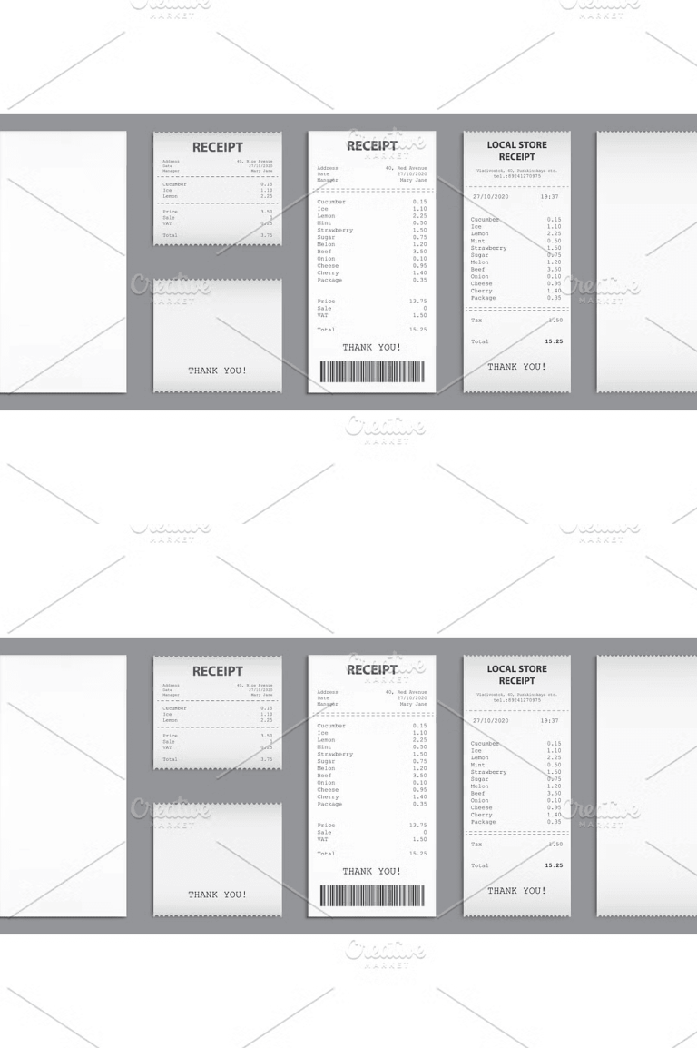Shop Receipts, Paper Cash Checks - Hecavi - Illustrations Inspiration Website