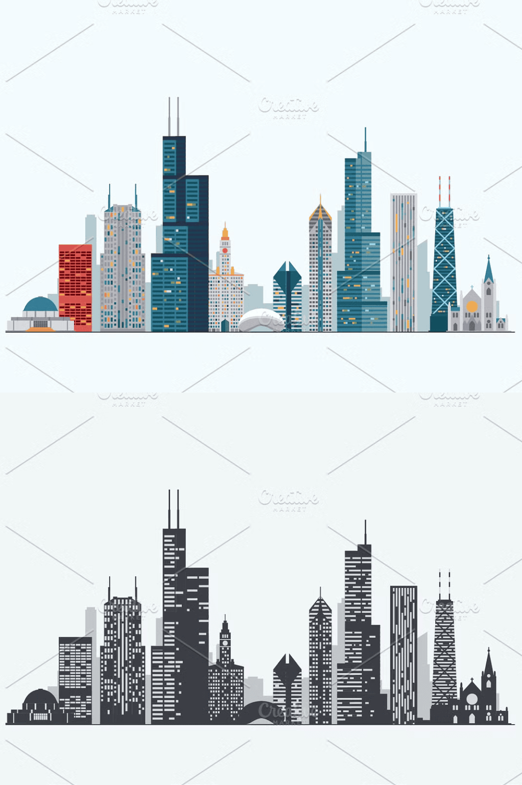 Chicago Skyline - Hecavi - Illustrations Inspiration Website