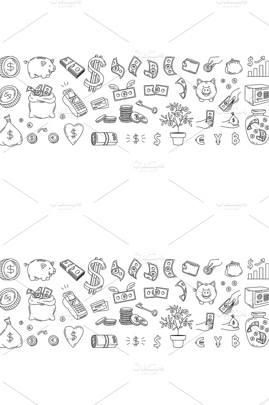 Doodle Money. Banknotes and Coins - Hecavi - Illustrations Inspiration ...
