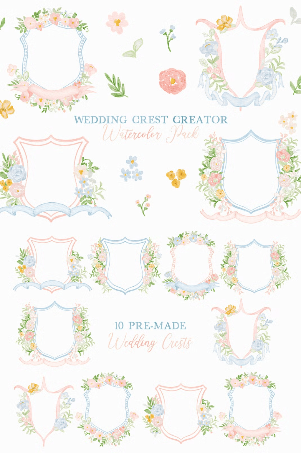 Watercolor Wedding Crest Creator - Hecavi - Illustrations Inspiration ...
